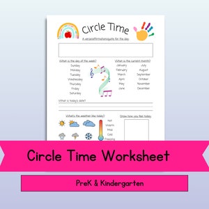 Printable Circle Time Activity for Preschool and Kindergarten, Early ...
