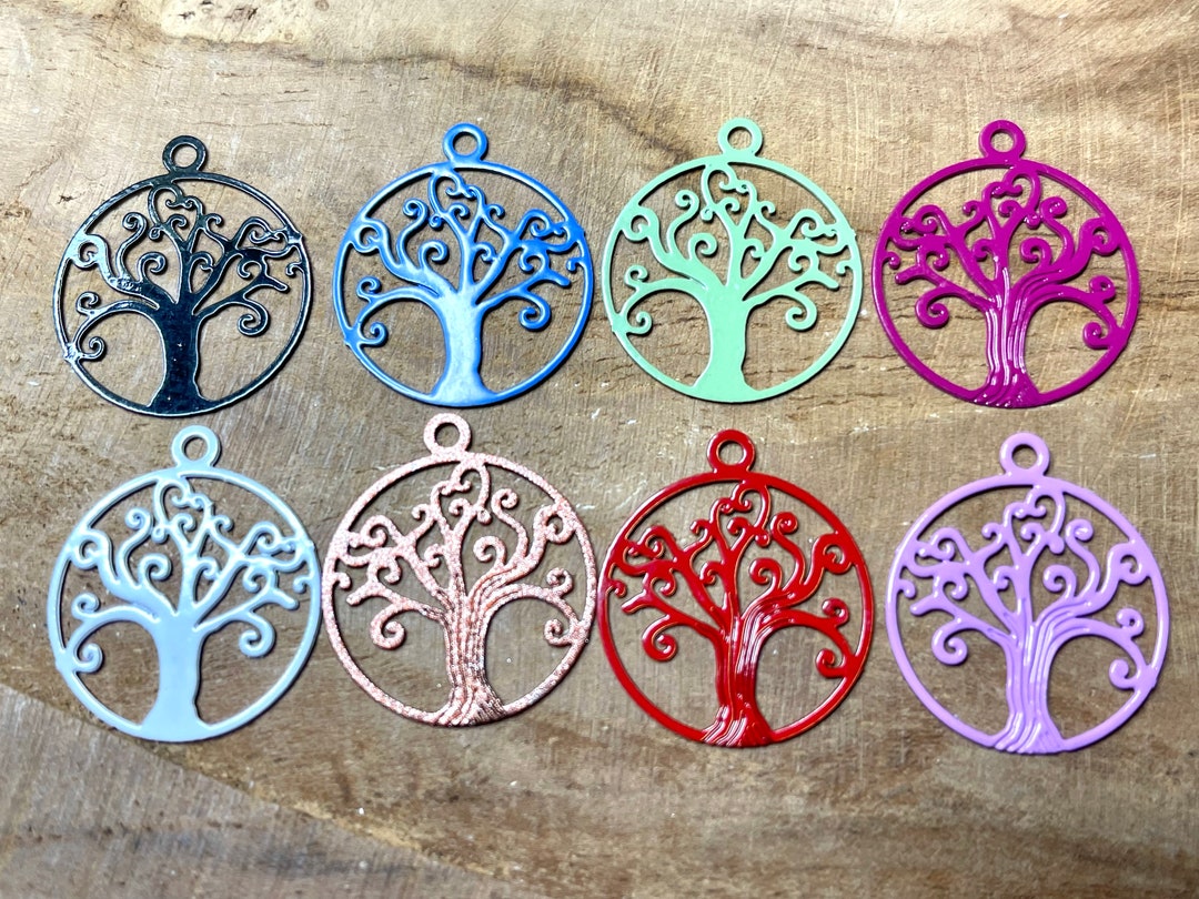 Colored Metal Tree of Life Charms - Etsy