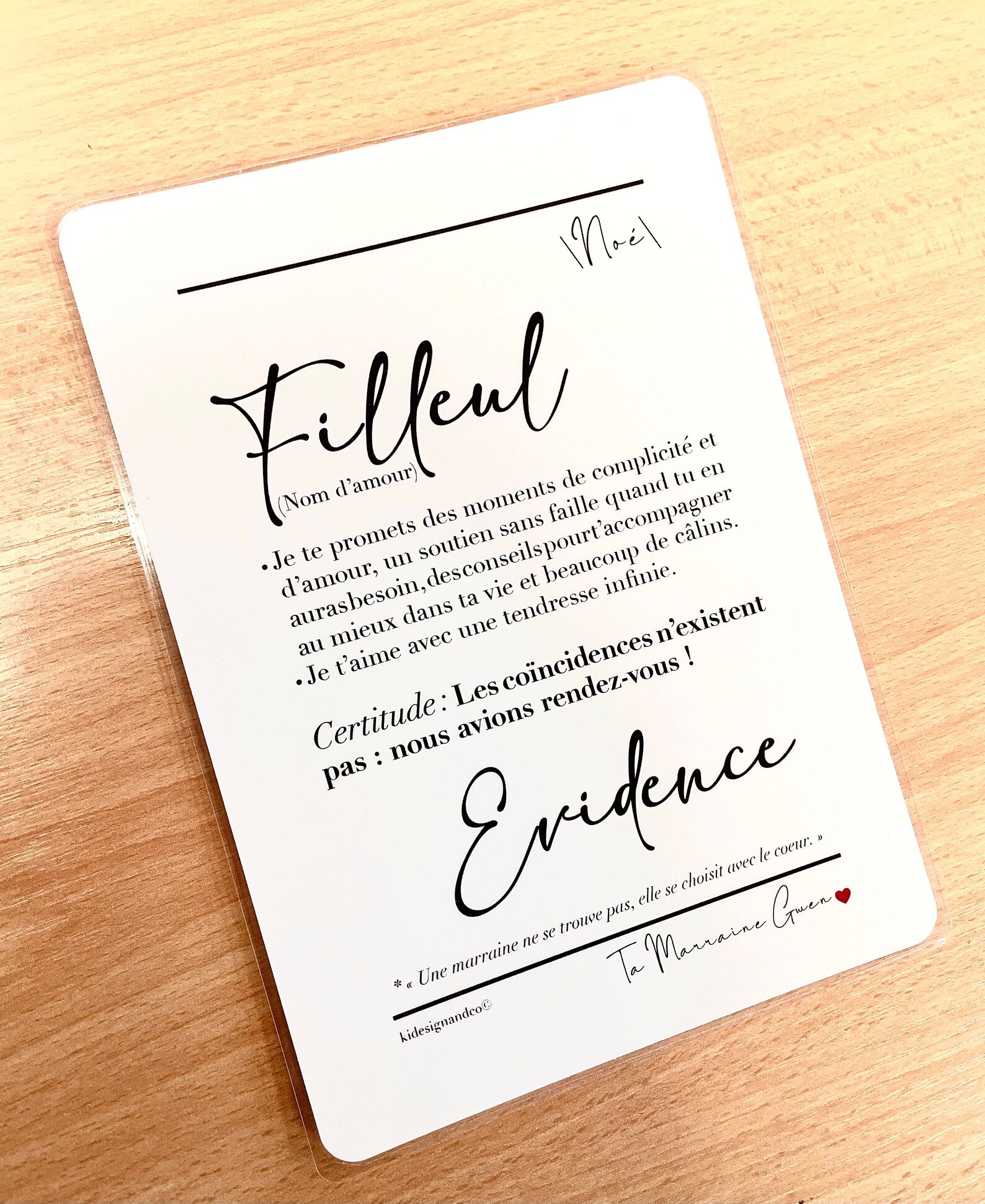 Affiche définition "Filleul" / "Filleule" - Etsy France