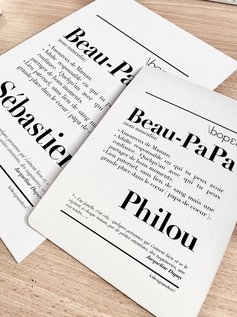 Affiche Définition beau-papa - Etsy