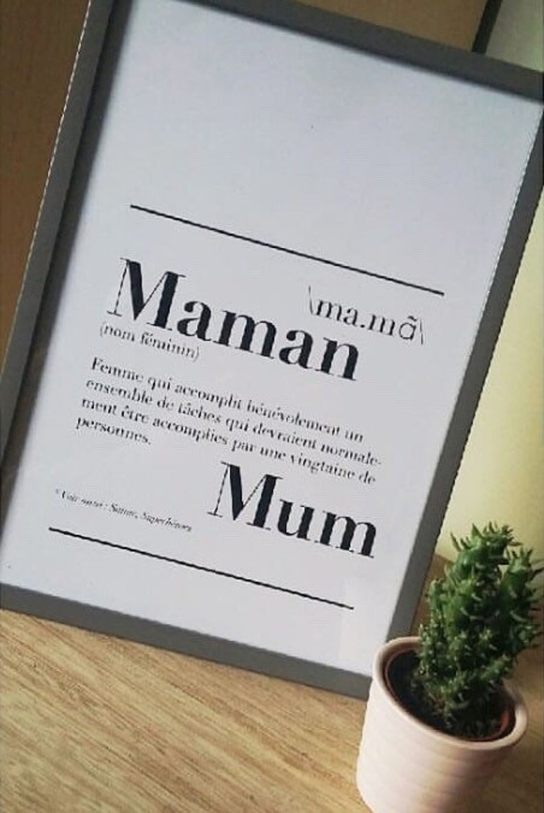Affiche définition " Maman " - Etsy France