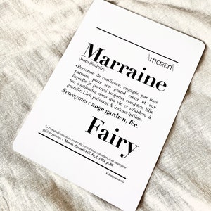 Affiche définition Marraine - Etsy France