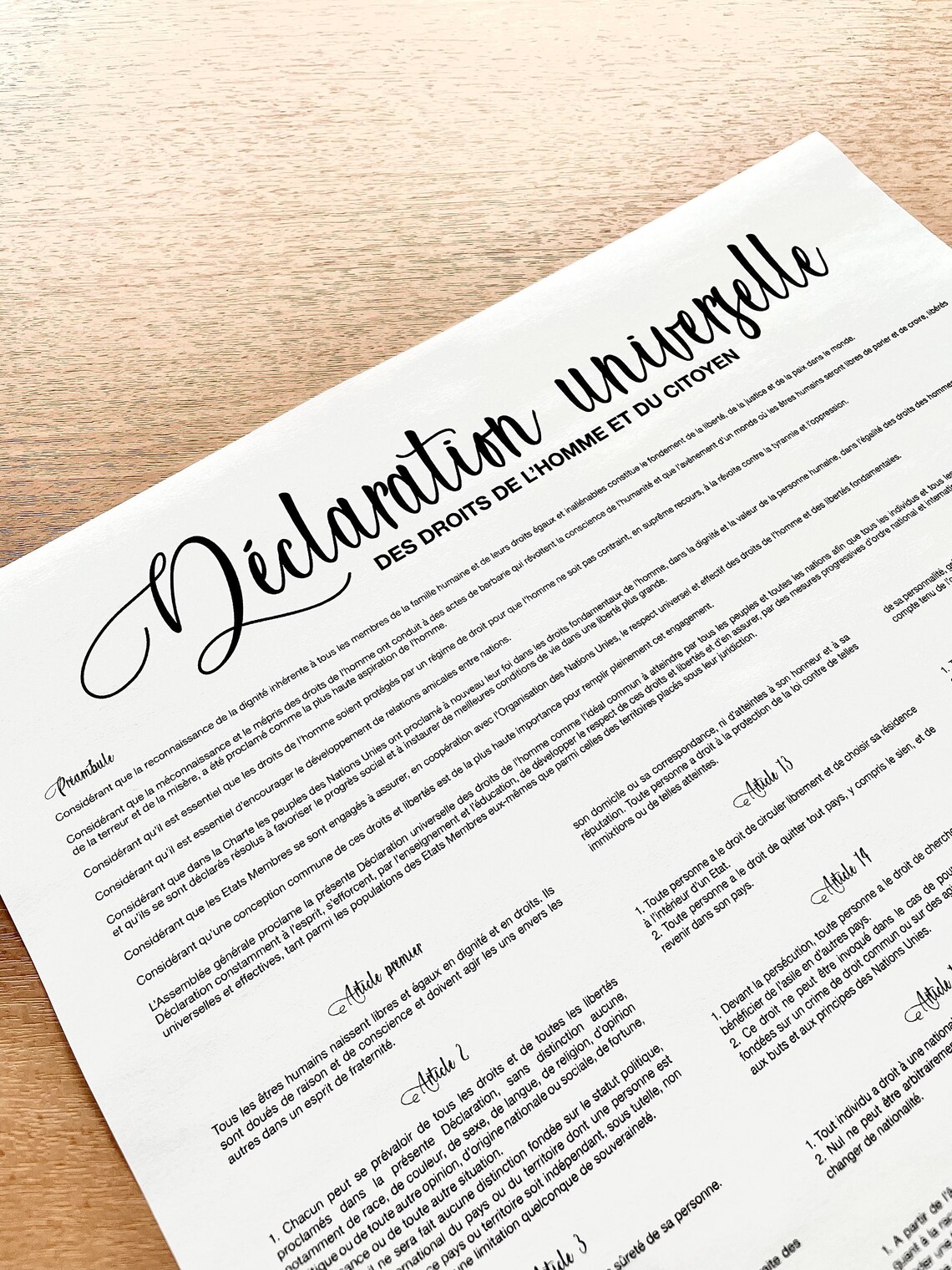 PDF Poster Universal Declaration - Etsy
