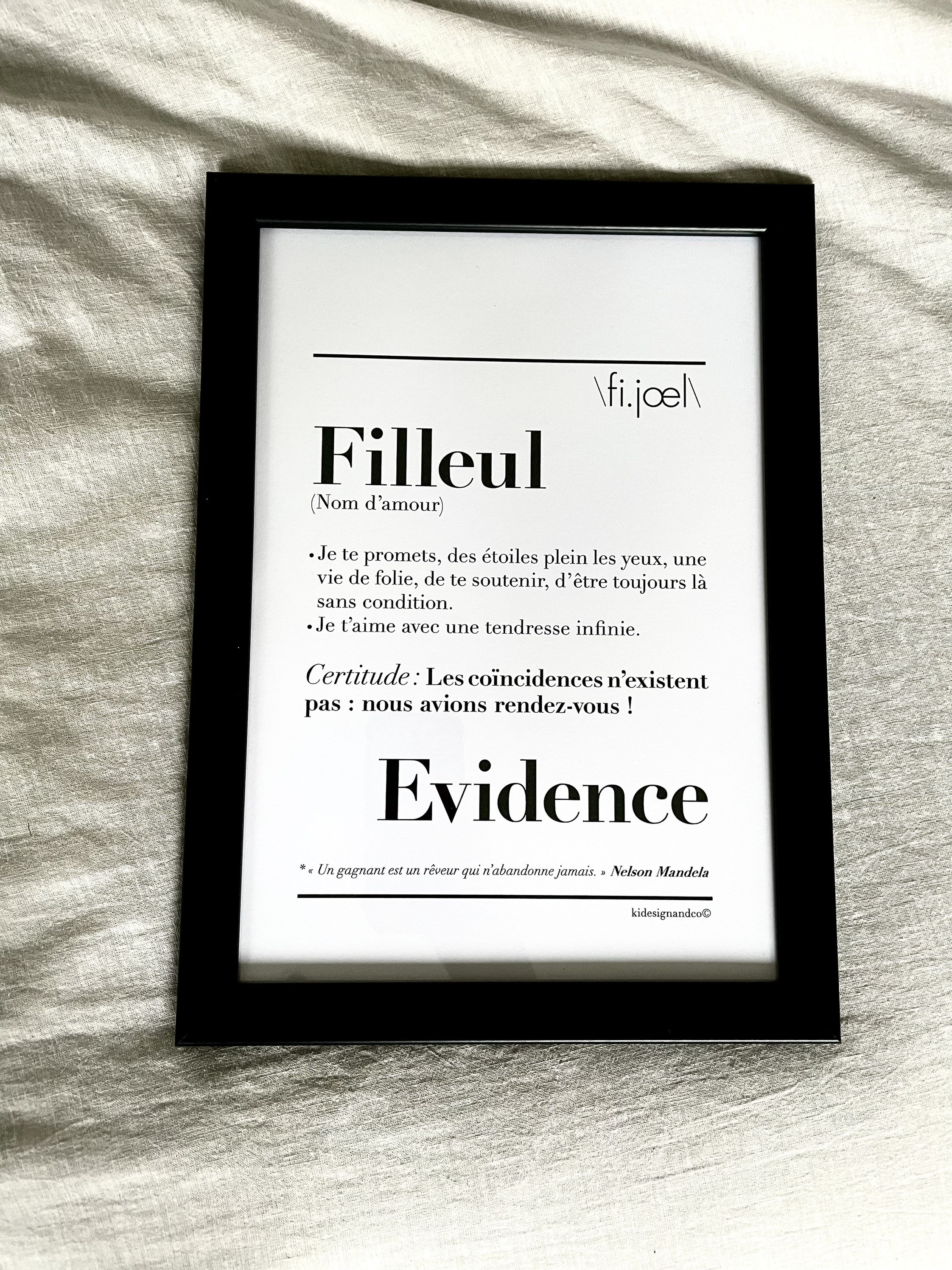 Affiche définition Filleul / Filleule - Etsy Canada