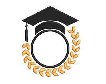 Graduation Cap Embroidery Design - Etsy