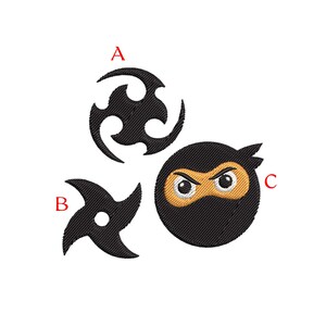 Set of 3 Ninja Embroidery Design Pack , Embroidery File, Machine ...