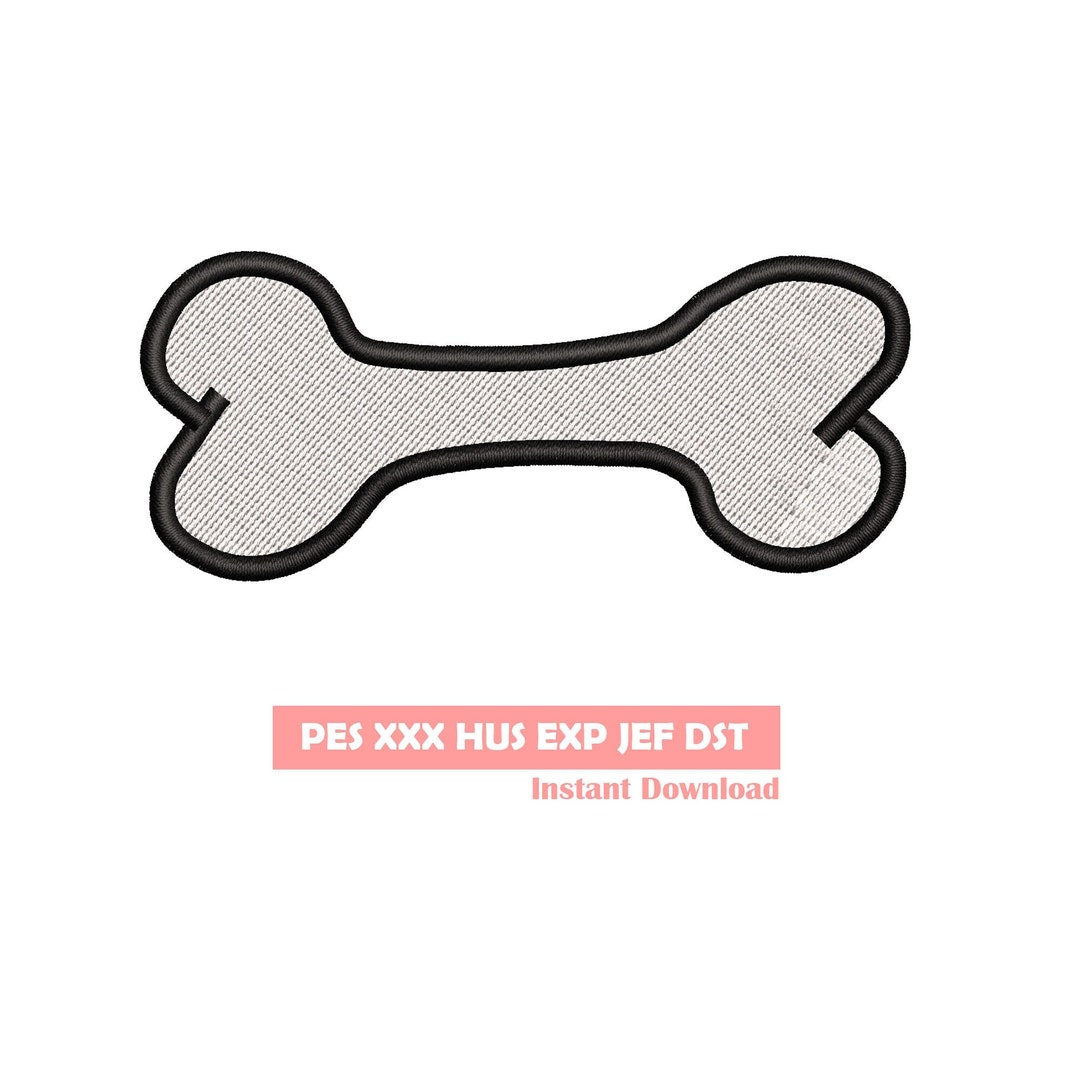 Dog Bone Embroidery Design, Embroidery File, Machine Embroidery Design ...