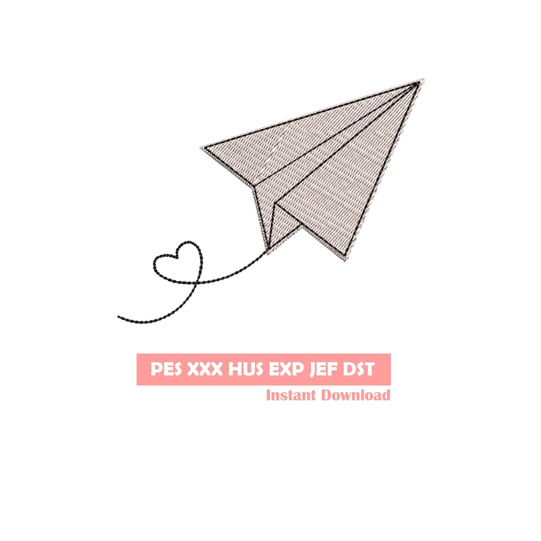 Paper Plane Embroidery Design, Embroidery File, Machine Embroidery ...