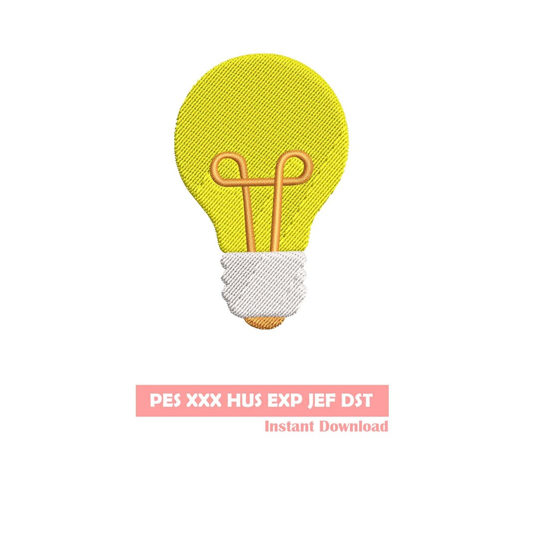 Light Bulb Embroidery Design, Embroidery File, Machine Embroidery ...