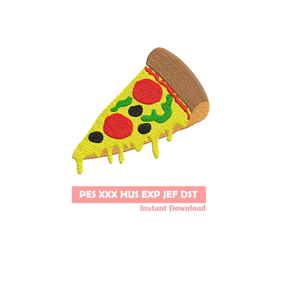Pizza Embroidery Design, Embroidery File, Machine Embroidery Design ...