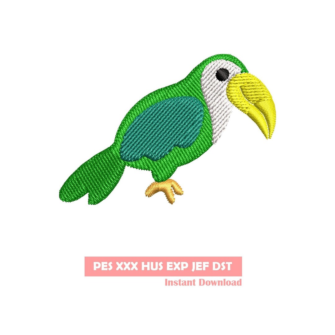 Parrot Embroidery Design, Embroidery File, Machine Embroidery Design ...