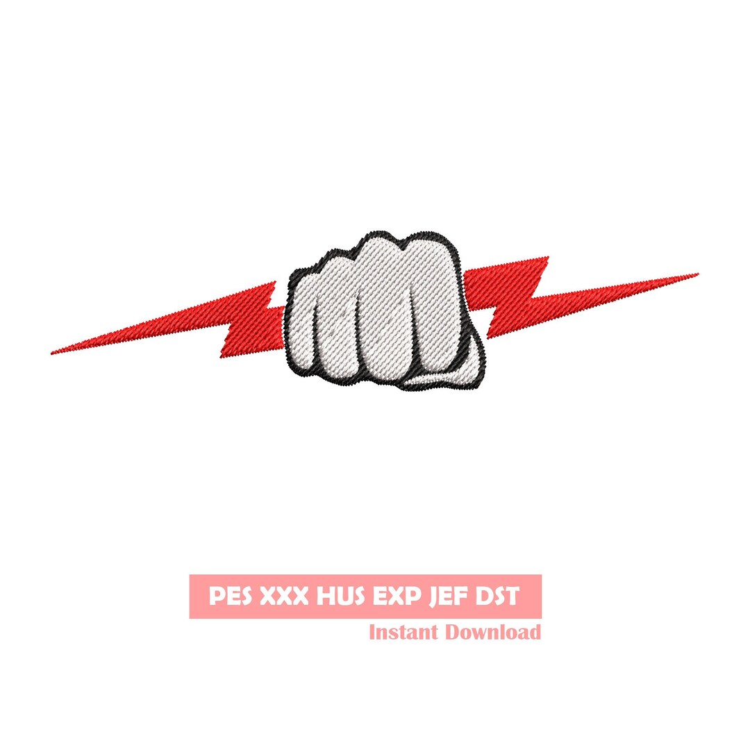 Hand Holding Lightning Embroidery Design, Embroidery File, Machine ...