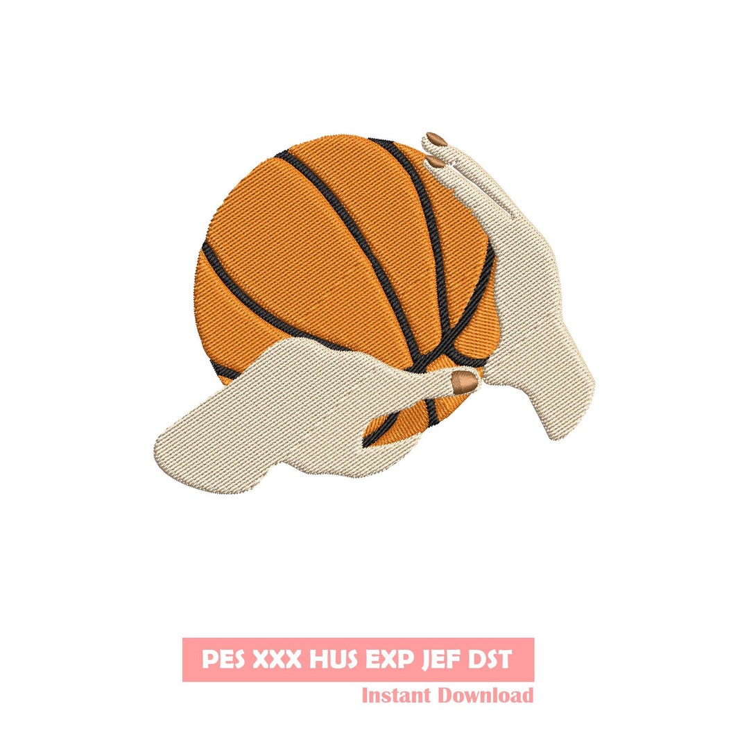 Basketball Embroidery Design - Hands Holding Basketball Digital Pattern ...