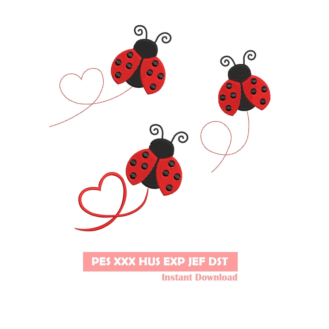 Ladybug Embroidery Design, Beetle, Ladybird, Bug Embroidery Design ...