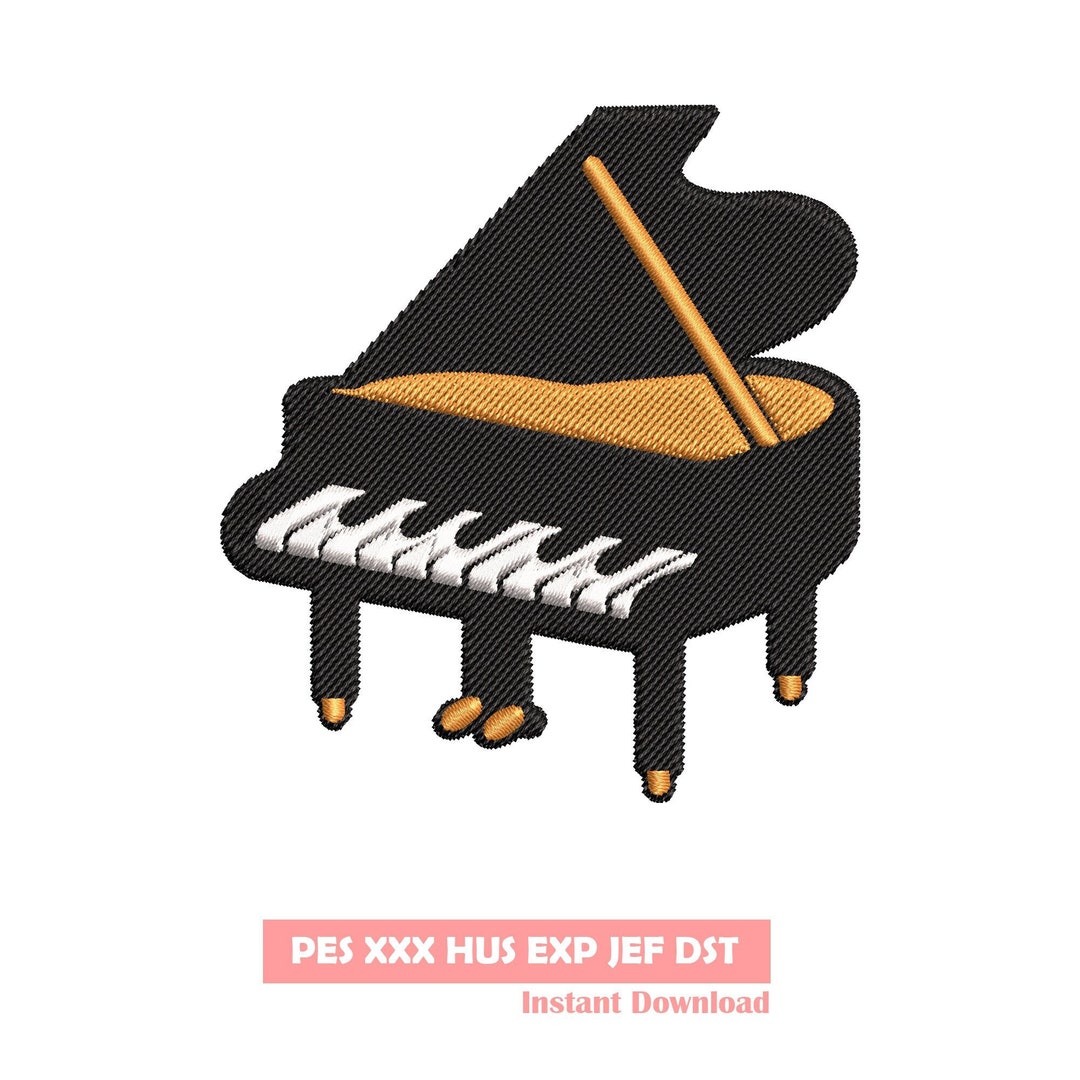 Grand Piano Embroidery Design | Embroidery Pattern | Embroidery File ...