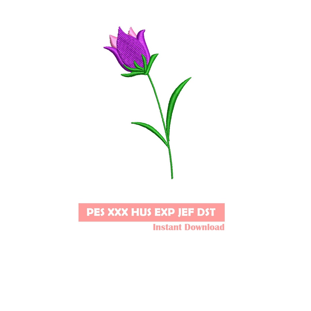 Purple Rose Embroidery Design, Embroidery File, Machine Embroidery ...