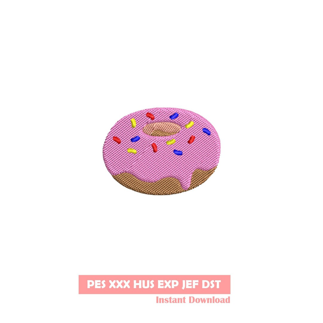 Cute Donut Embroidery Design - Instant Download for DIY Craft Projects ...