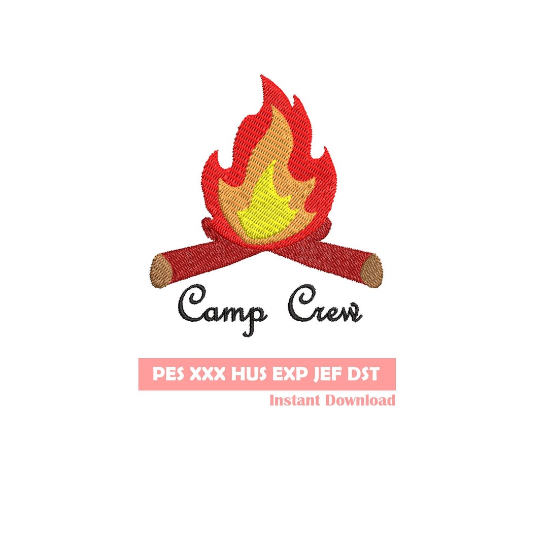 Camp Crew Shape Embroidery Design, Embroidery File, Machine Embroidery ...