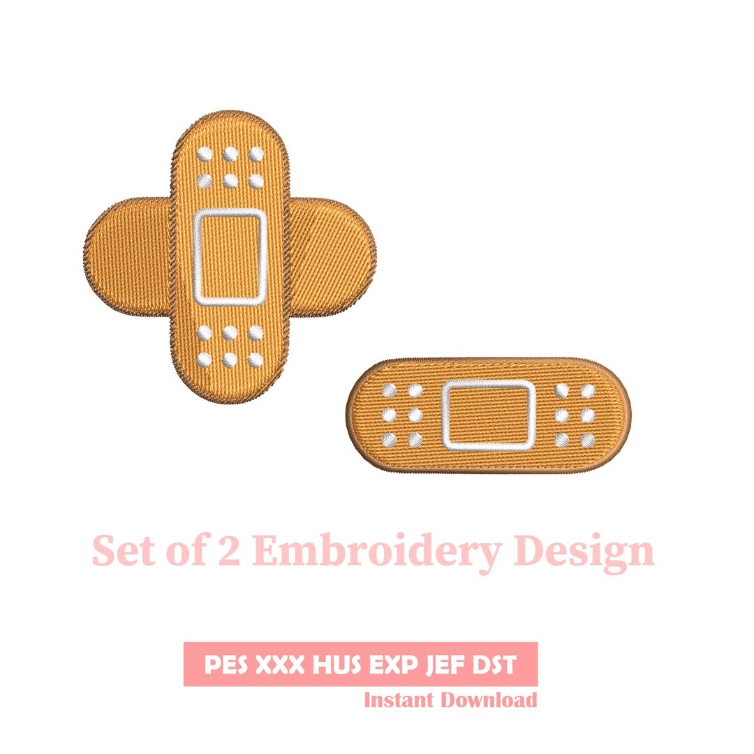 Set of 2 Bandage Embroidery Designs for Machine Embroidery - Etsy