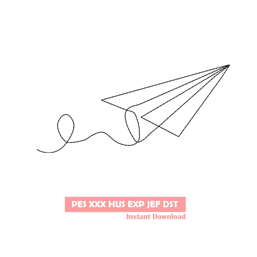 Paper Plane Embroidery Design, Embroidery File, Machine Embroidery ...