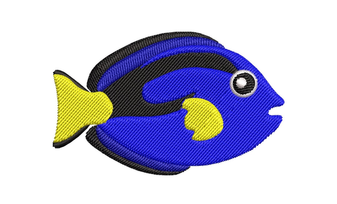 Blue Tang Embroidery Design, Embroidery File, Machine Embroidery Design ...