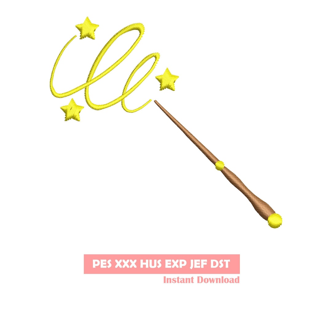 Magic Wand Embroidery Design, Embroidery File, Machine Embroidery ...