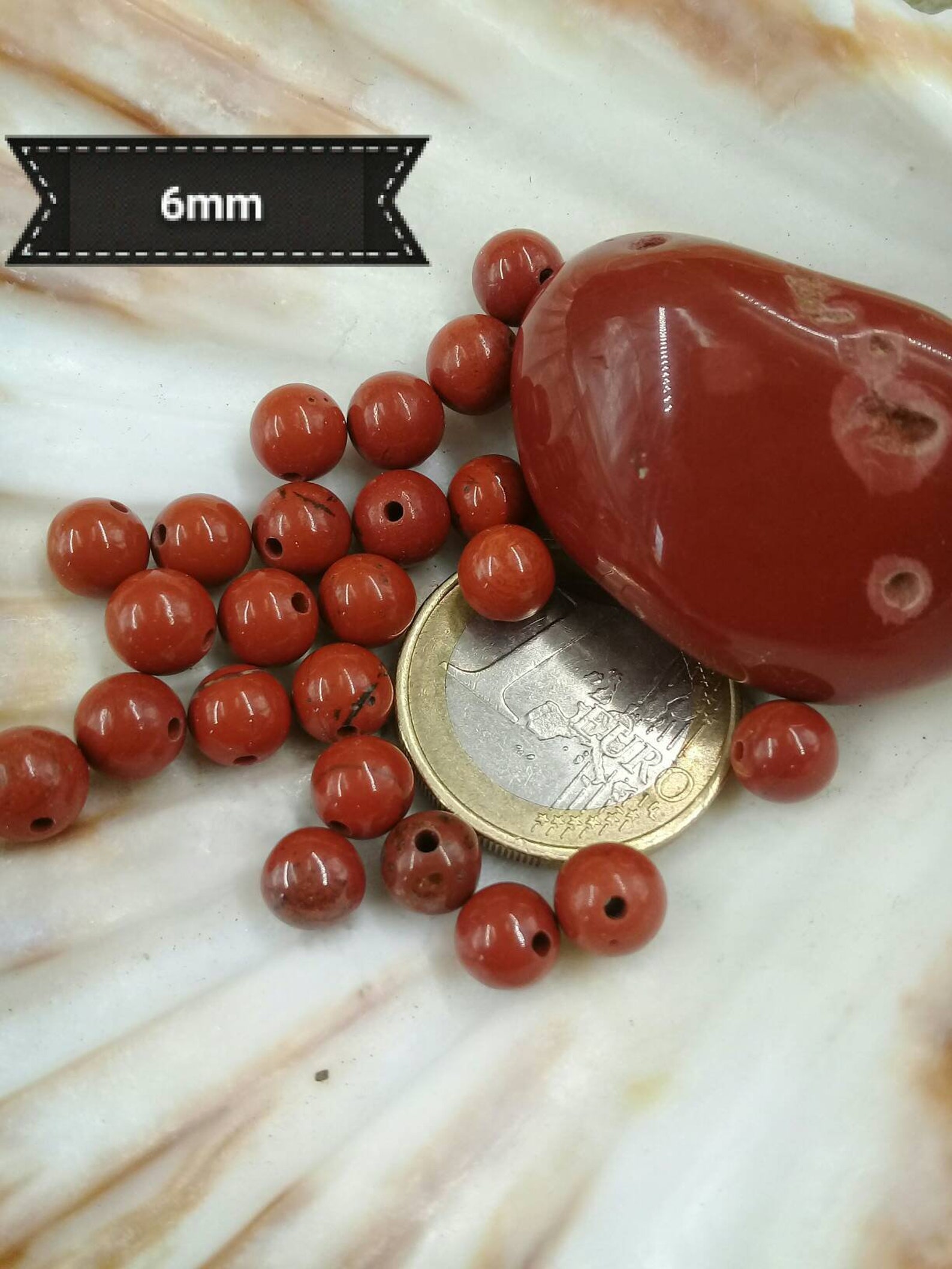 RED JASPER Natural Stone Beads for Bracelet, Custom Made Smooth Round ...
