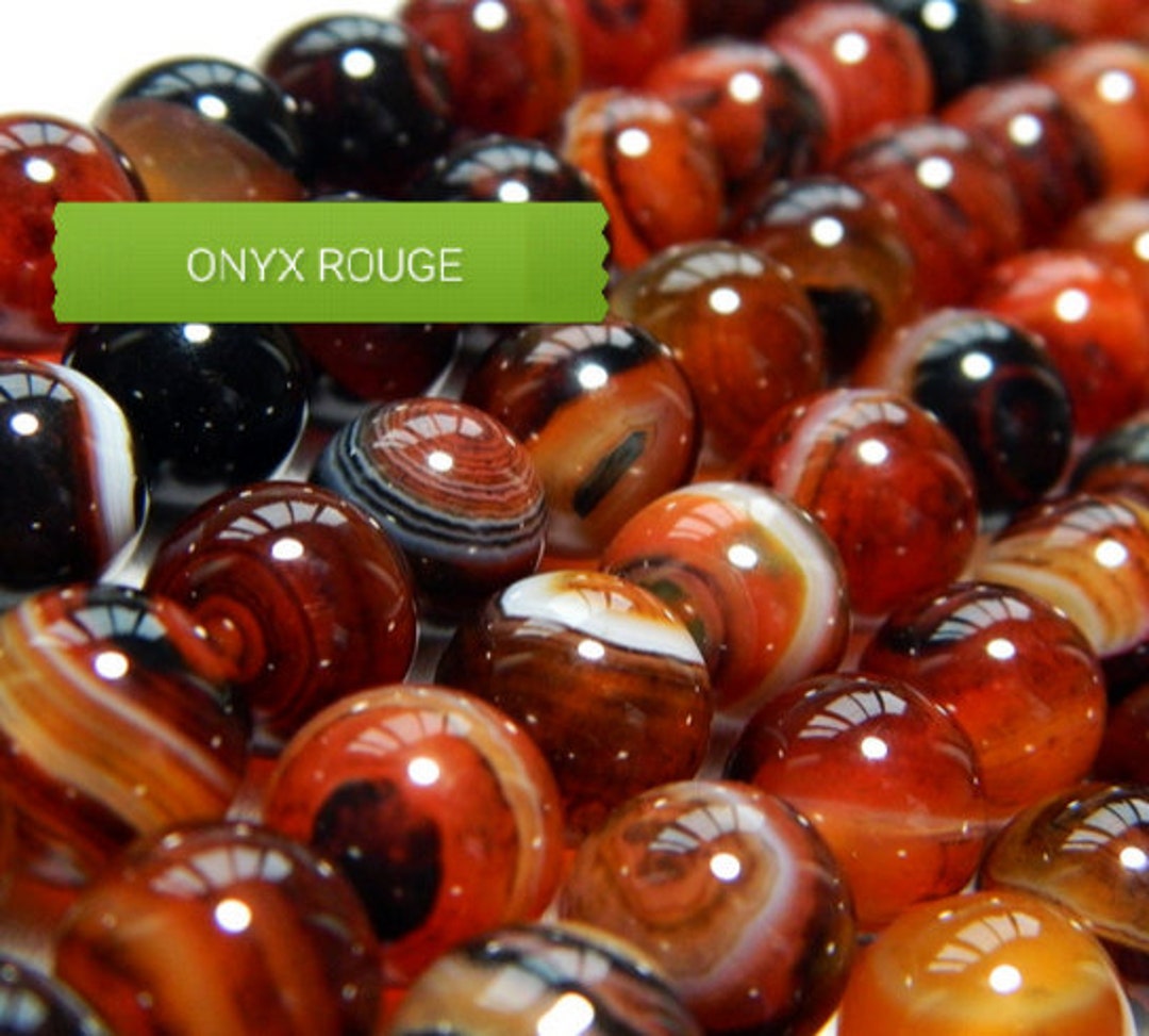 Red SARD ONYX Beads 6 8 &10mm, Smooth Round Agate Bead in Real Semi ...