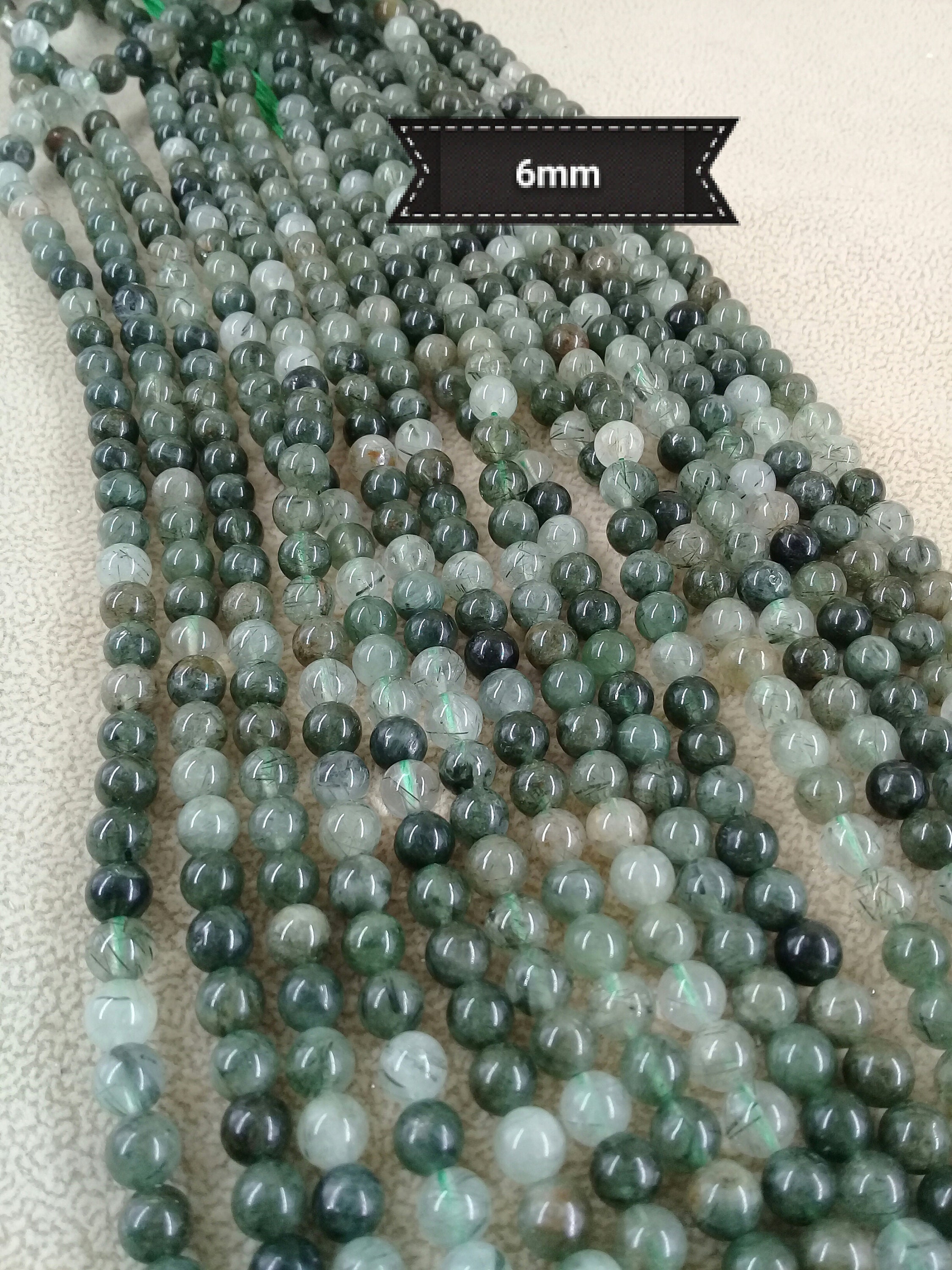 Set of QUARTZ CHLORITE AA 6 & 8mm Beads Smooth Round Bead in | Etsy