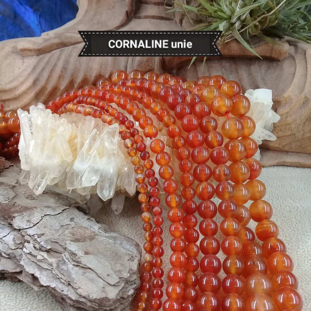 NEW 40cm Strand of Plain CORNALINE Bead 6 or 8mm, Genuine Natural Semi ...