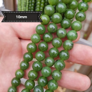 Rare JADE NEPHRITE 4 6 8 10mm Beads From Canada, Genuine Semi Precious ...