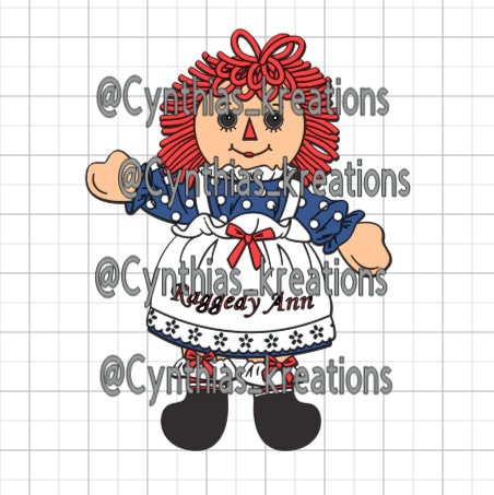 Raggedy Ann Rag Doll SVG and PNG File - Etsy