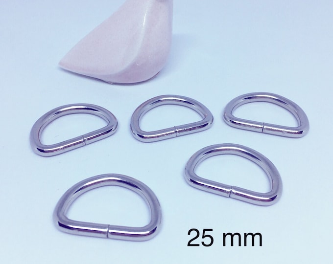 D Rings, Half Round Ring, Buckles 25 Mm Silver or 20 Mm Metallic Black ...