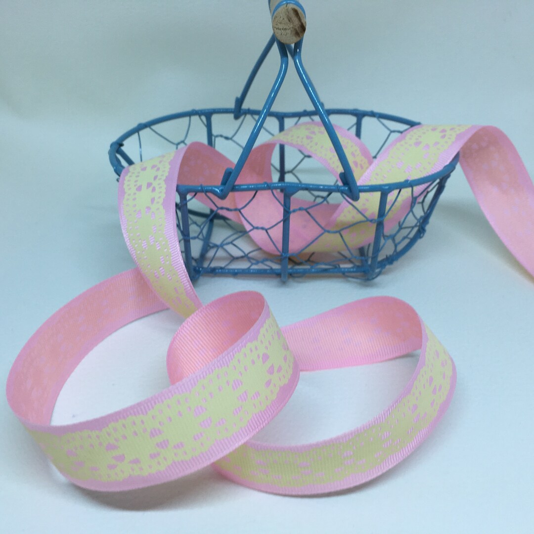 Grosgrain Lace Ribbon in Light Pink Color 25 Mm Wide or Children's ...