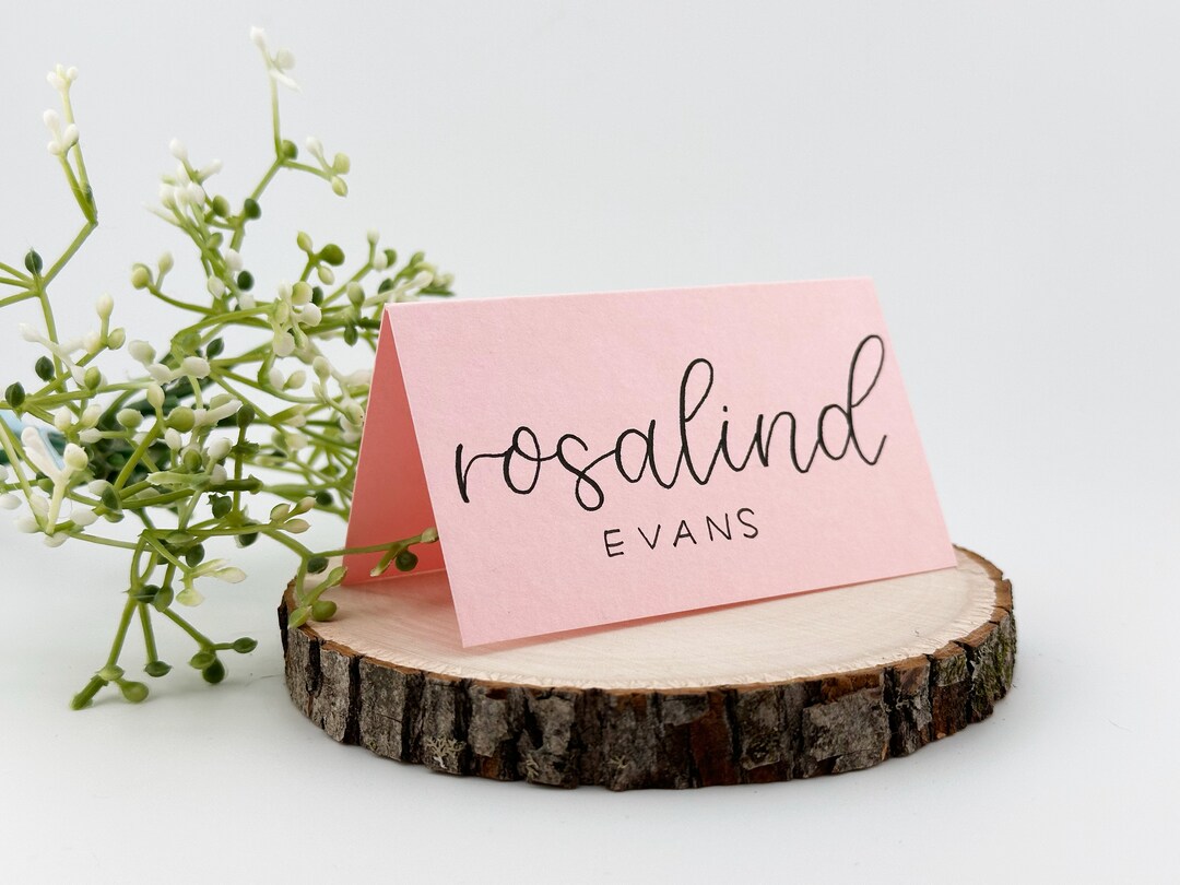 Light Pink Place Cards | Calligraphy Place Cards | Wedding Table Card ...