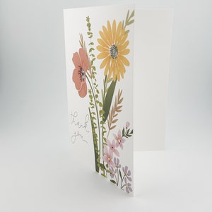 Simple Flower Thank You Cards With Envelopes | Set of 10 Blank Floral ...