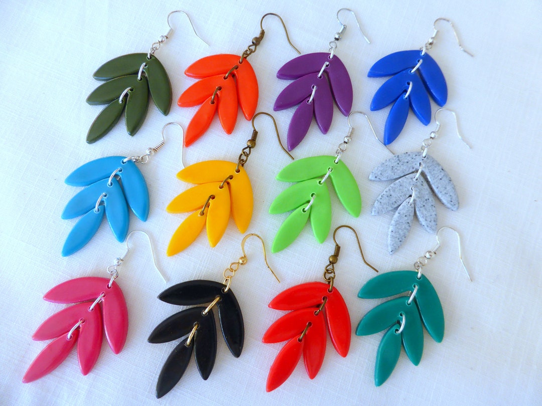 3-piece Hanging Earring With 12 Colors to Choose Handmade - Etsy