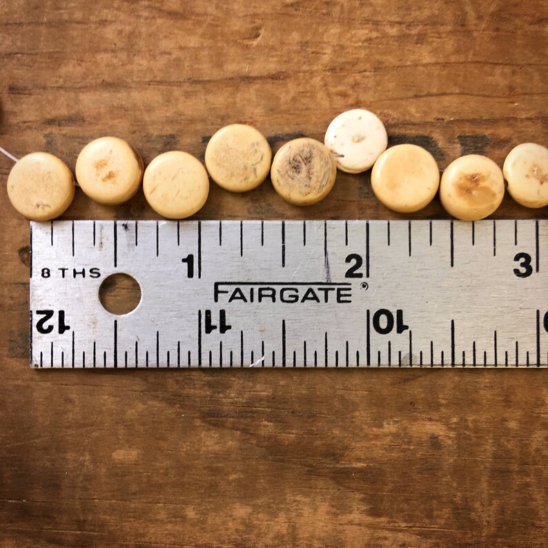10mm Cream Colored Coco Coin Beads 1 Strand B09 - Etsy