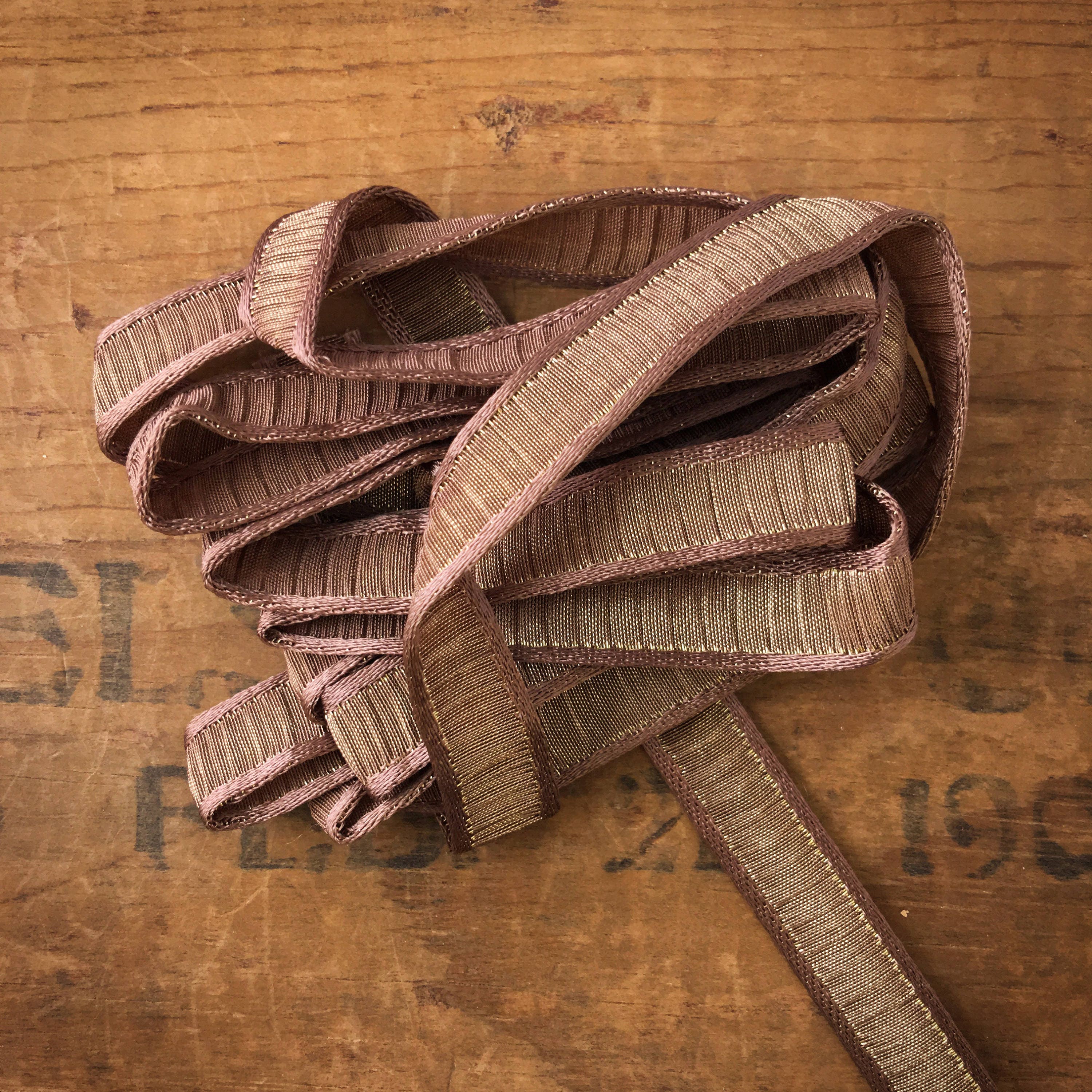 1/2 Inch Brown and Metallic French Pleated Ribbon Trim - Etsy