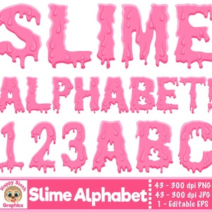 Pink Slime Clipart Set, Personal and Commercial Use Vector, Halloween ...