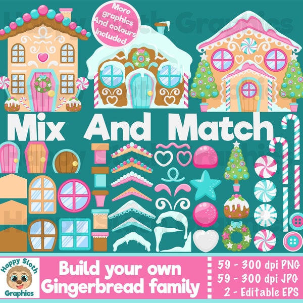 Gingerbread Clipart - Etsy