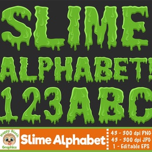 Green Slime Clipart Set, Personal and Commercial Use Vector, Halloween ...