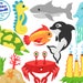Under the Sea Clipart Set, Personal and Commercial Use Vector Sealife ...