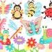 Garden Bugs clipart set personal and commercial use vector | Etsy