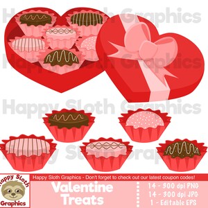 Valentines Treats Clipart Set, Personal and Commercial Use Vector ...