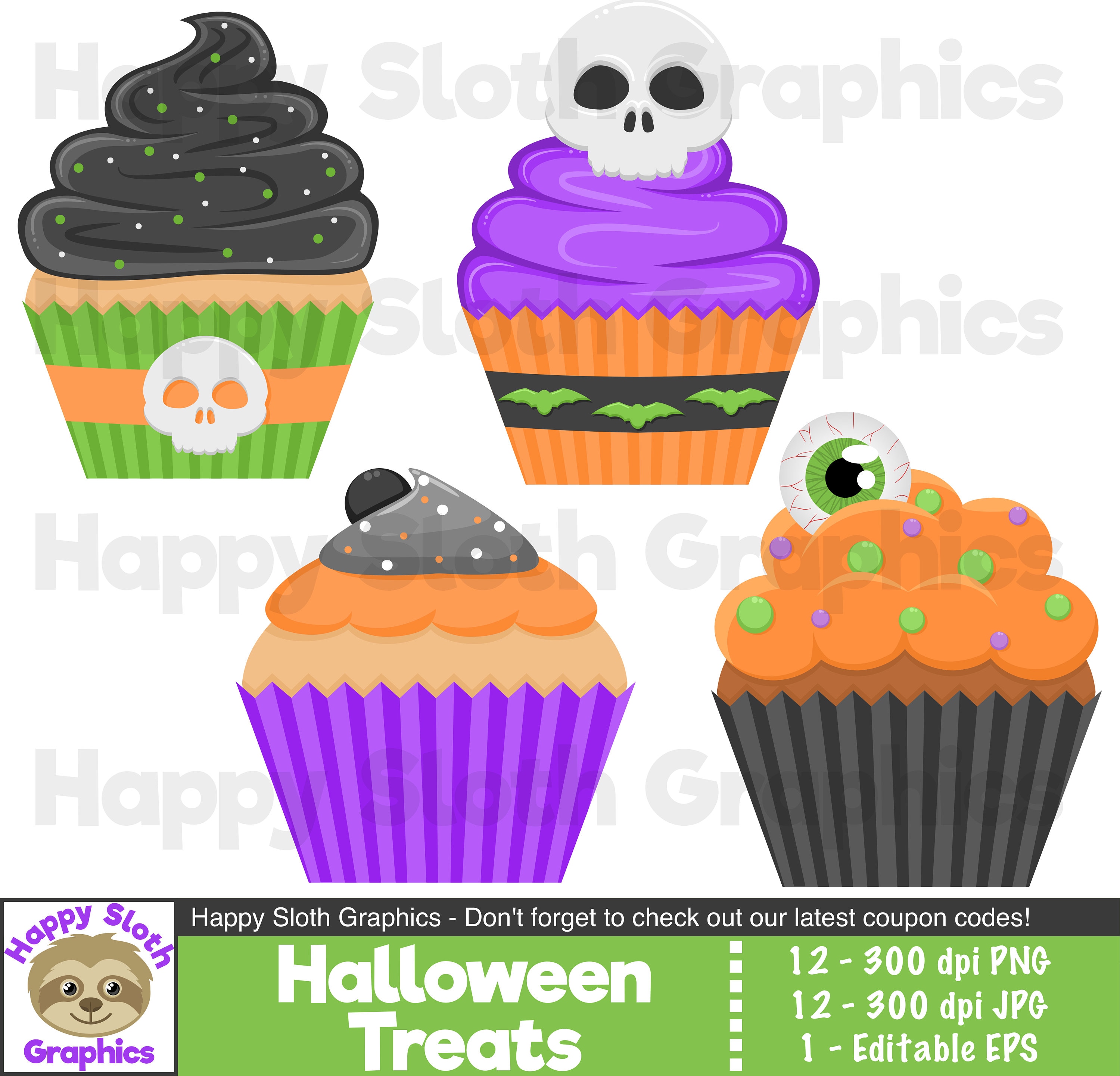 Halloween Treats Clipart Set Personal and Commercial Use - Etsy