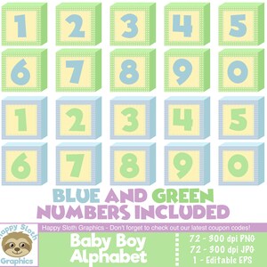 Baby Boy Alphabet Block Clipart Set Personal and Commercial - Etsy