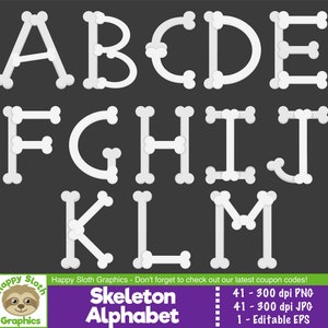 Skeleton Clipart Set, Personal and Commercial Use Vector, Halloween ...