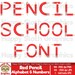 Red Pencil Alphabet Clipart Set, Personal and Commercial Use Vector ...