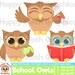 School Owls Clipart Set, Personal and Commercial Use Vector School ...